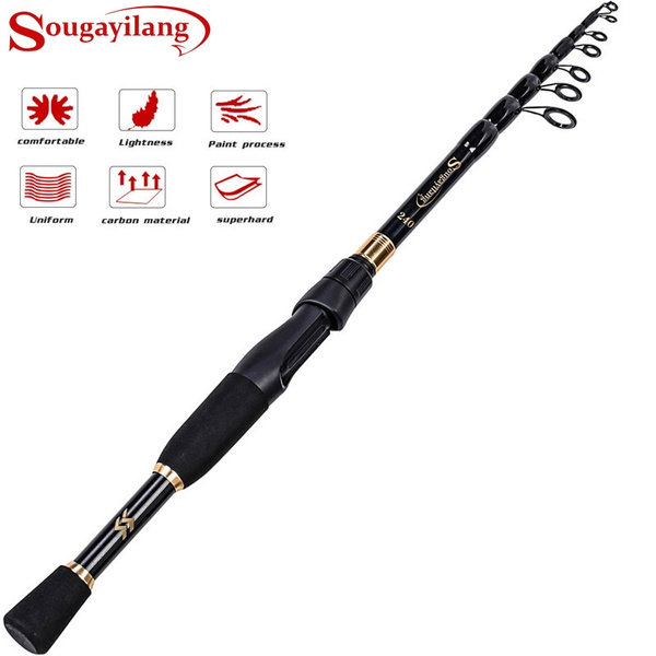 Sougayilang Fishing Rod 1.8M 2.1M 2.4M Carbon Fiber Trout Carp Telescopic Spinning Fishing Rod ...