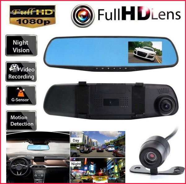 Traffic Recorder 4.3 Inch Full HD 1080P Car Rearview Mirror DVR Camera ...