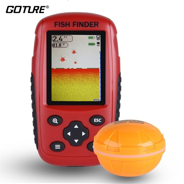 Goture Wireless Sonar Sensor Fish Finder 0.6-40m Depth Echo Sounder for ...
