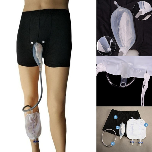 Male/elderly Urinary Incontinence Urine Bag Silicone Collector Cotton ...
