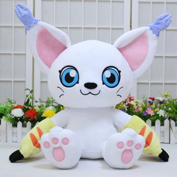 20" 50m 1Pcs Kawaii Digimon Digital Monster Tailmon Cat Hugging Plush ...