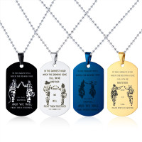 Soldier Dog Tag for Brother Pendant Necklace for Men Stainless Steel ...