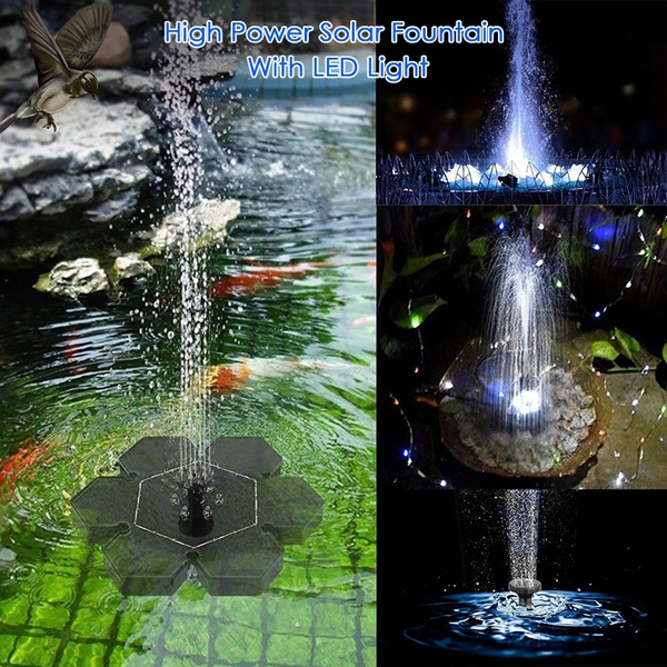 6 LED Light Effect Solar Powered Fountain Pump Water Pump,Garden Water ...
