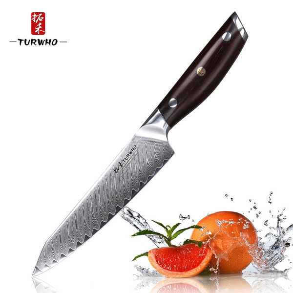 TURWHO 5"Utility Knife, Professional Damascus Utility Knife 67-layer ...