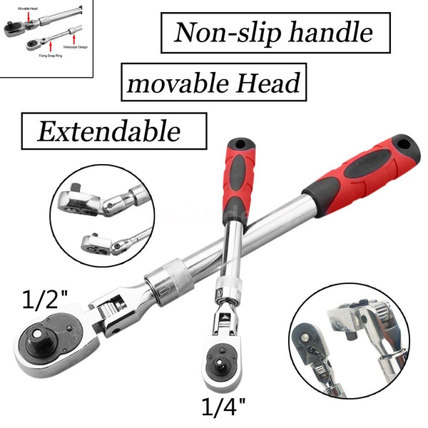 72-Tooth Automatic Quick-Release Ratchet Wrench Extendable Long Handle ...