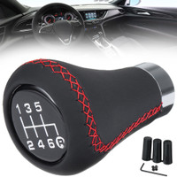Universal PU Leather 6 Speed Car Manual Gear Stick Shift Knob Shifter ...