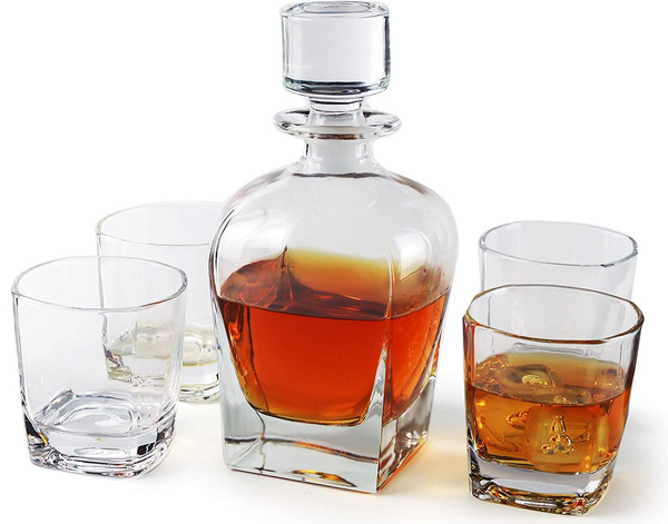 Circleware Monarch 5-Piece Drinking Glass Set With Decanter, 709 ML | Wish
