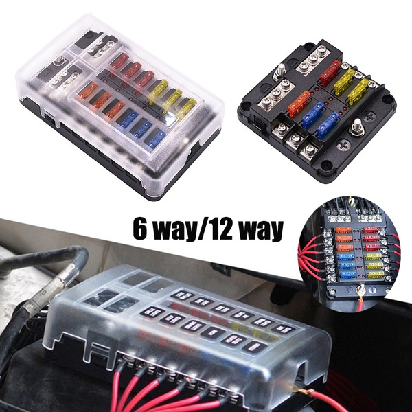 Fuse Box with LED Indicator 6 Way/ 12 Way High Quality Fuse Box M5 Stud ...