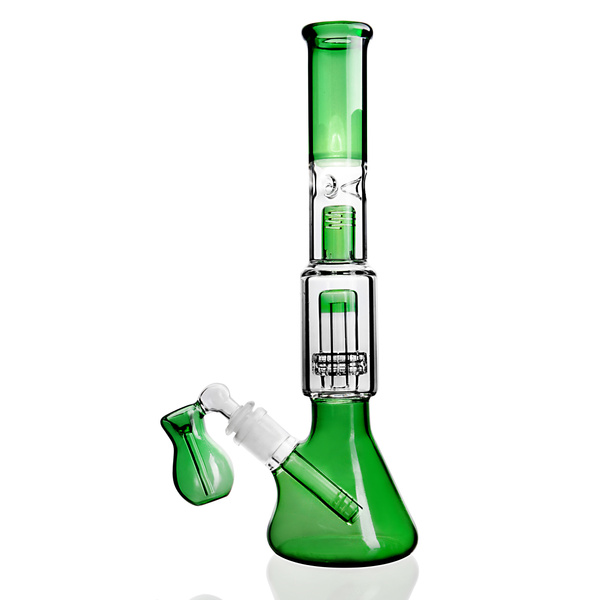 Green beaker with downstem bowl stereo matrix Cage perc dab rig glass ...