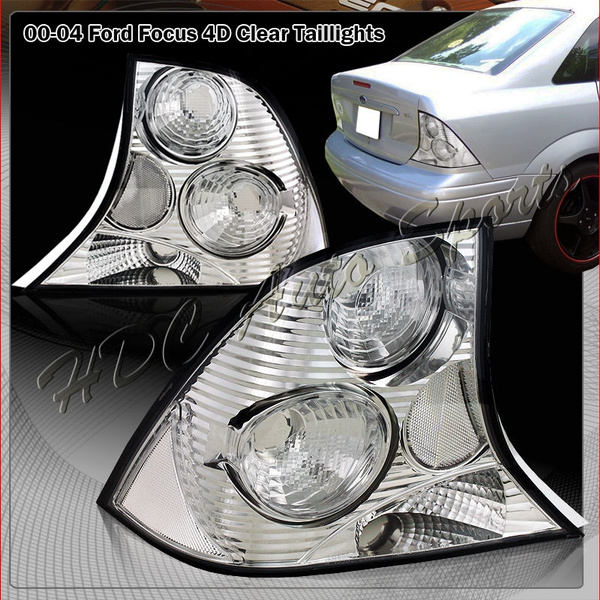 For 2000 2004 Ford Focus Lx Se Zts Sedan Chrome Housing Clear Lens Tail