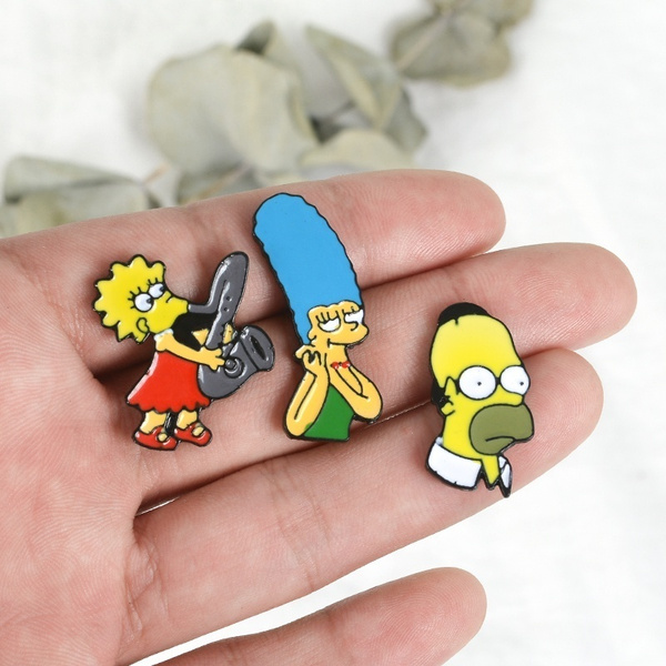 90s Cartoon The Simpsons Badge Brooch Marge Simpson Homer Simpson ...