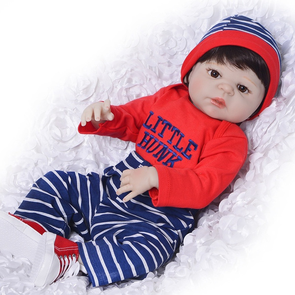 Fashion 23 inch Reborn Baby Dolls Toy 57 cm Full Silicone Vinyl Reborn ...
