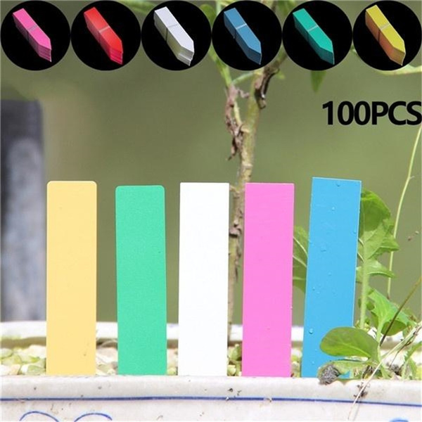 5 Colors 100pcs/lot Garden Planting Label Card Nursery Pot Seedling ...