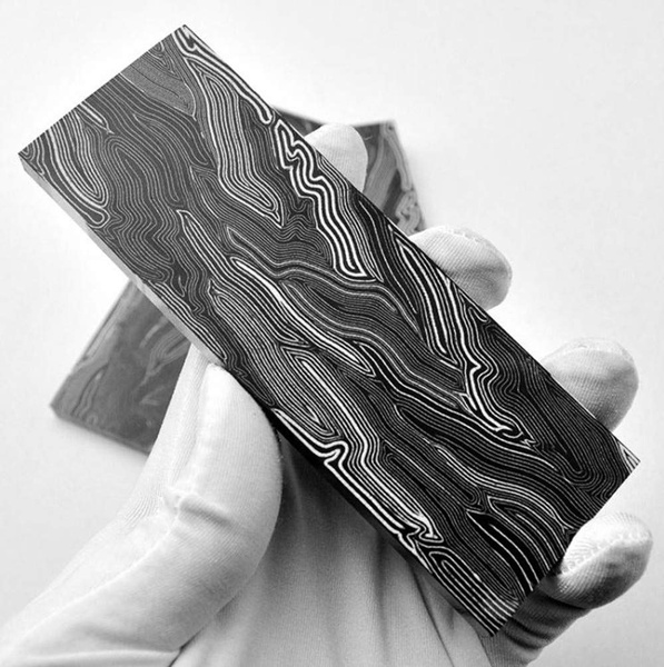 1pc G10 Glass Fiber Damascus Pattern Knife Handle Material Scale Slab ...