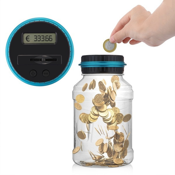 New Fashion Large Digital Coin Counting LCD Coin Counting Box Jar Money ...