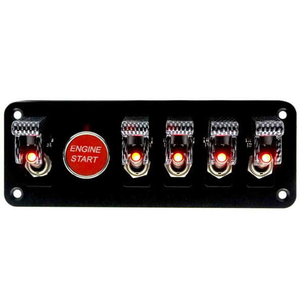Carbon Fiber Car Racing 12V 5 Group Toggle Switch Panel with Enging ...