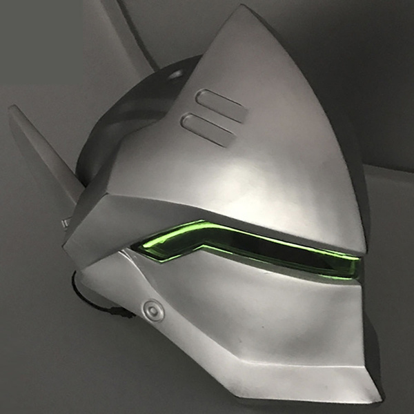 Handmade Overwatch Helmet Genji helmet Skull Cosplay Mask Prop With LED ...