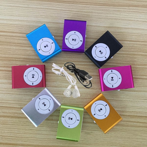 USB Cable+headset Metal Mini Clip Music Mp3 Player Gift MP3 Player ...