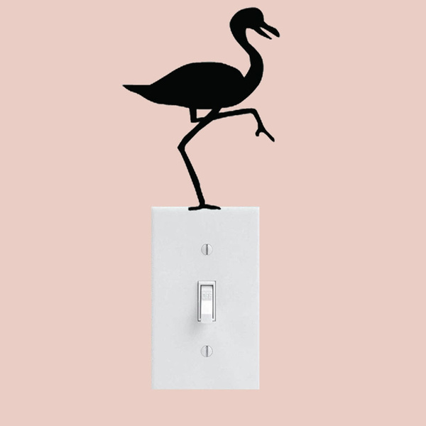 Cute Flamingo Switch Sticker Bedroom Doorbell Switch Kids Room Side ...