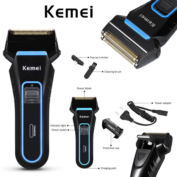 Kemei® Rechargeable Electric Shaver 2 Blade Floating Reciprocating ...