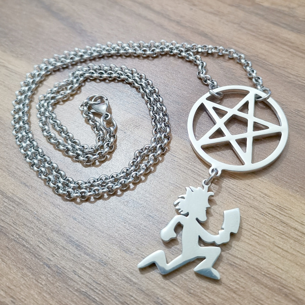 ICP Hatchetman Pentagram Rolo chain stainless steel pendant necklace ...