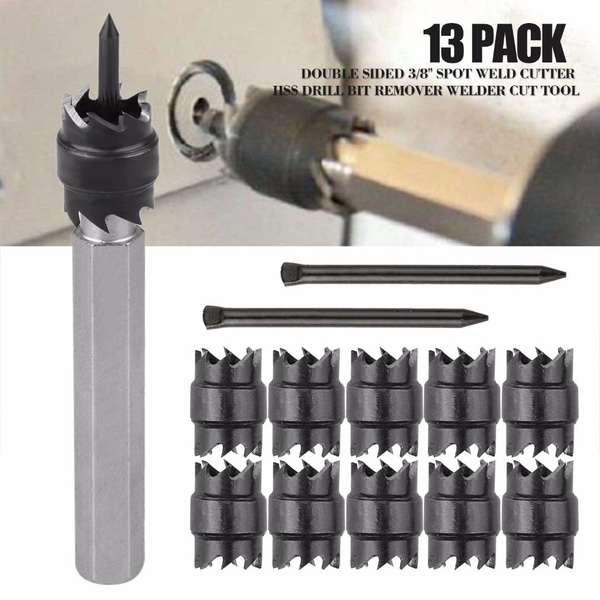 13Pcs/set Double Sided 3/8" Spot Weld Cutter HSS Drill Bit Remover ...