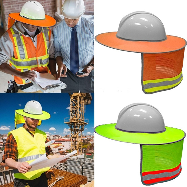 1/2PCS Construction Site Reflective Sunscreen Hard Hat High Visibility ...