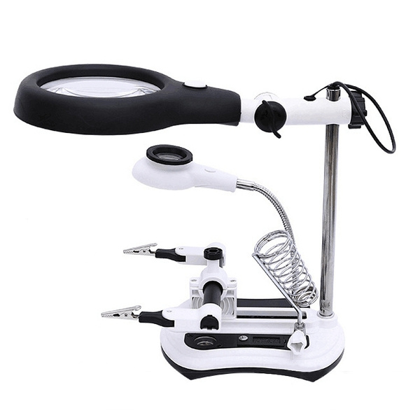 Welding Magnifying Glass with LED Light 2.5X-10X lens Auxiliary Clip ...