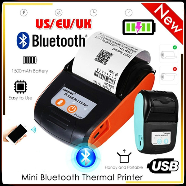 Portable Bluetooth Thermal Printer Wireless Receipt Invoices Printing Machine for Windows ...