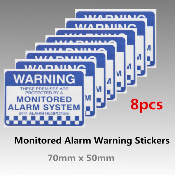 New Fashion 8Pcs Monitored Alarm System Warning Security Stickers ...