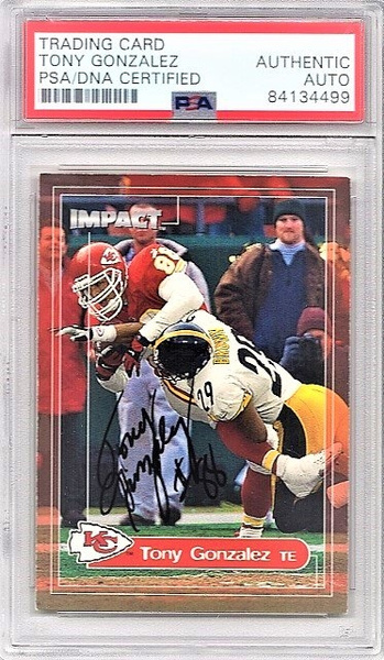 Real Deal Memorabilia TGonzalezCard-1-PSA Tony Gonzalez Signed Auto ...
