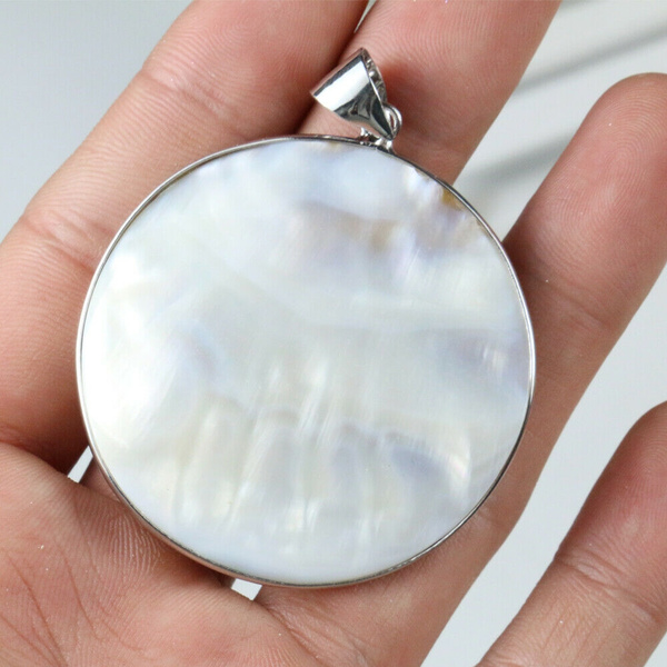 1Pc Natural White River Shell Pearl Charm Jewelry Making Necklace ...