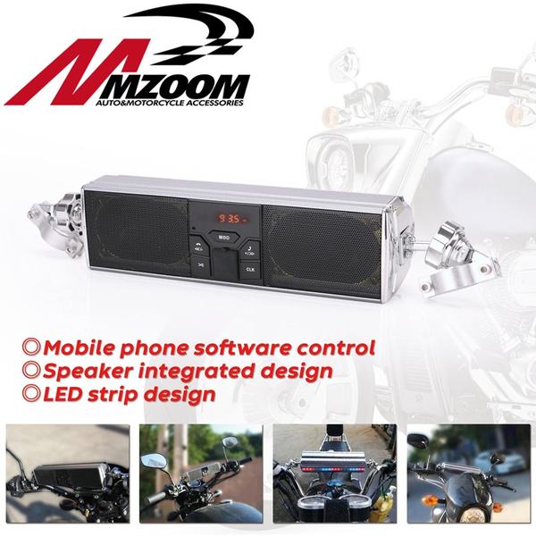 Waterproof Motorcycle Bluetooth Audio Sound System Anti-theft LED ...