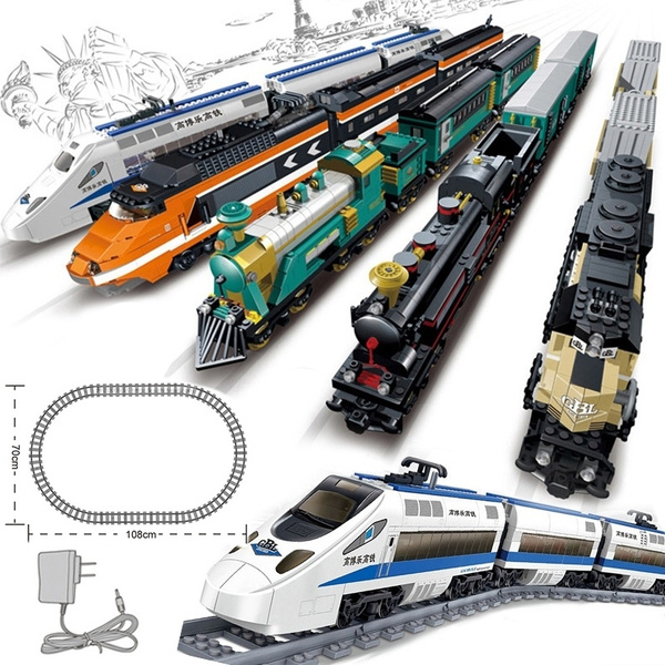 Train Electric Battery Powered Set Rail Blocks Railways Educational ...