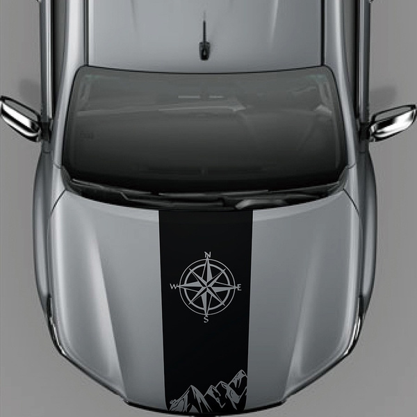 Off Road Compass Mountain Decal Hood Graphic Vinyl Car Sticker For ...