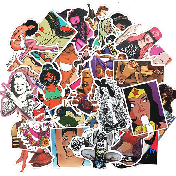 50 Pcs Beauty Pop Art Girl Stickers Fashion Vulgar Graffiti Sticker ...