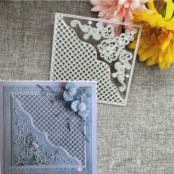 Grid Background Square Frame Metal Cutting Dies Stencils for DIY ...
