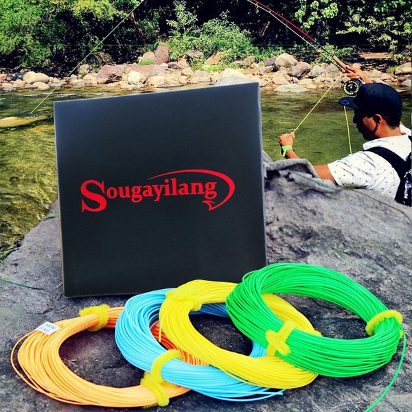 100FT Weight Forward Floating Fly Fishing Lines Orange Green Yellow ...