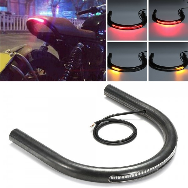 227mm Cafe Racer Seat Frame Loop Hoop With Turn Signal Brake LED Light ...