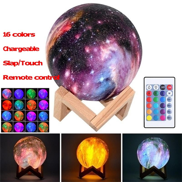 16 Colors New Painted Colorful Stars 3D Printed Moon Lights Moon Planet ...