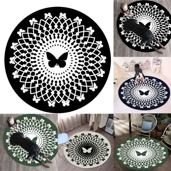 Modern Round Area Rugs with Butterfly Lines Design Round Rugs Carpets ...