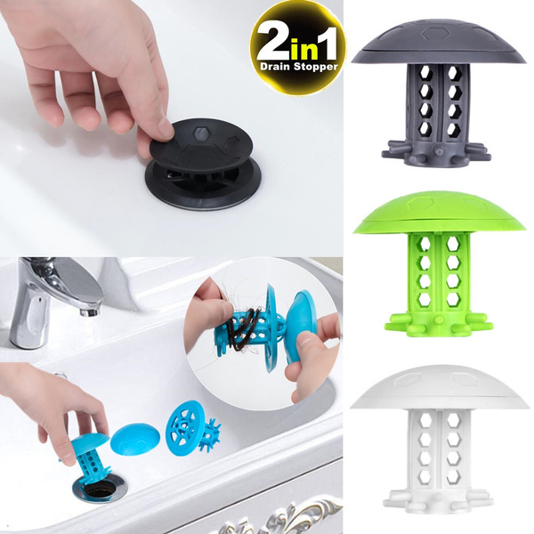Txm 2 In 1 Bathtub Drain Stopper Kitchen Drain Hair Catcher Prevent