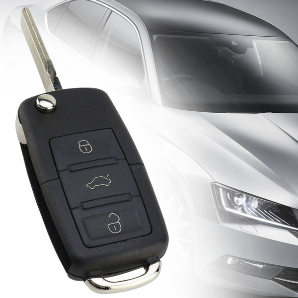 3 Button Folding Flip Remote Key Fob Case For Skoda OCTAVIA FABIA A61 ...