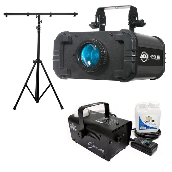 ADJ H2O IR LED Water Flowing Light Effect, 9 Ft T-bar Tripod, and Fog ...