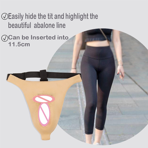 Realistic Female Silicone Vagina Gaff Fake Artificial Thong Pants For