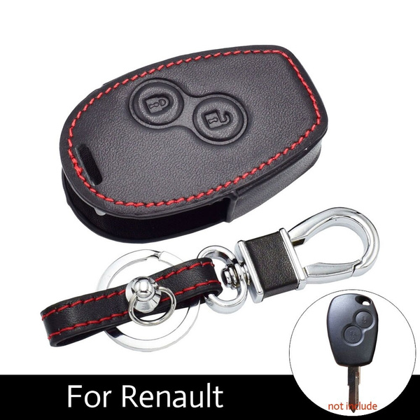 Car Leather Case 2 Buttons Remote Fob Keys Cover Bag For Renault Dacia ...