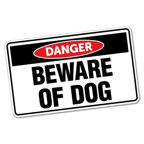 Danger Beware of Dog Sticker Decal Safety Sign Car Vinyl Window Door ...