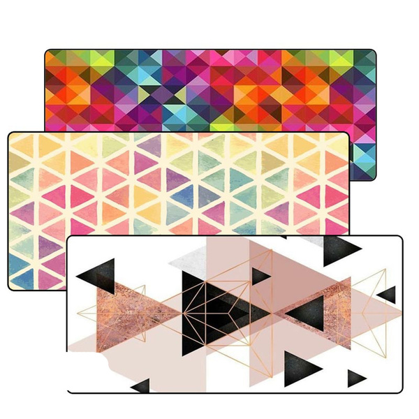 Rainbow Watercolor Large Gaming Mouse Pad Waterproof Extended Lock Edge ...