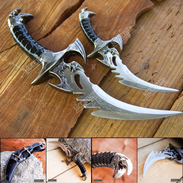 USA STOCK 2PC FANTASY CLAW Knife Twin FIXED BLADE DAGGER Gifts For ...