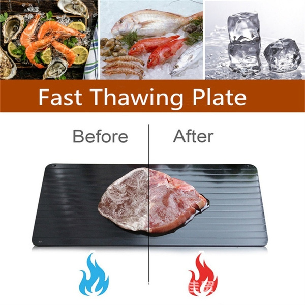 Fast Easy Defrosting Meat Tray Rapid Safety Aluminum Thawing Tray Plate ...